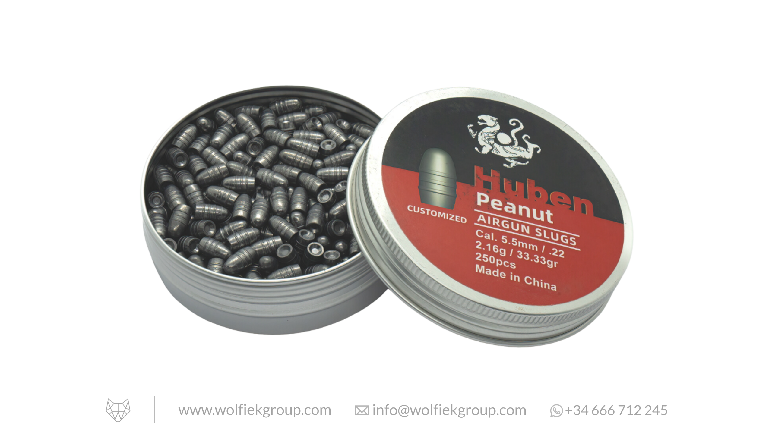Huben Peanut Airgun Slugs · Cal .22 (5.5mm) · 2.16g (33.33gr) | TopGun ...