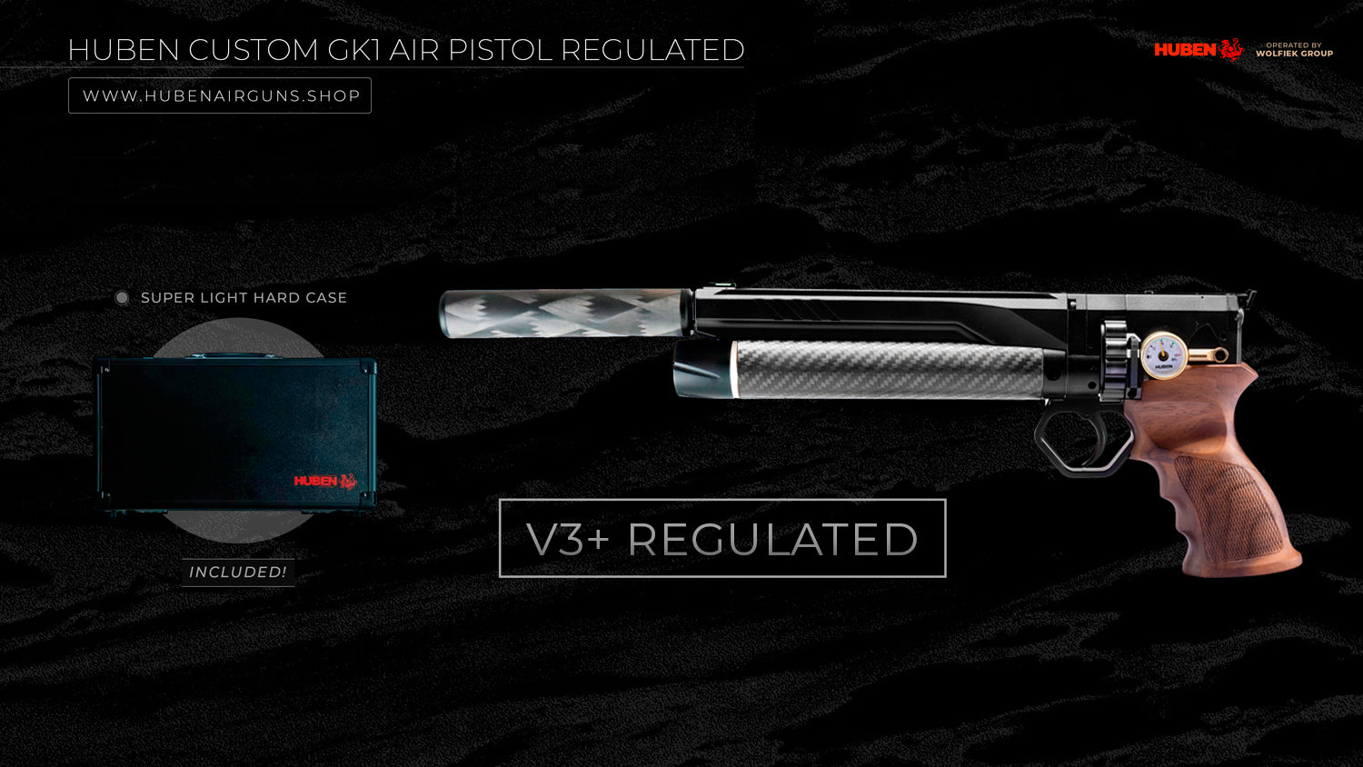 Huben Custom GK1 V3+ Air Pistol Regulated · Cal .25 (6.35mm) | TopGun ...